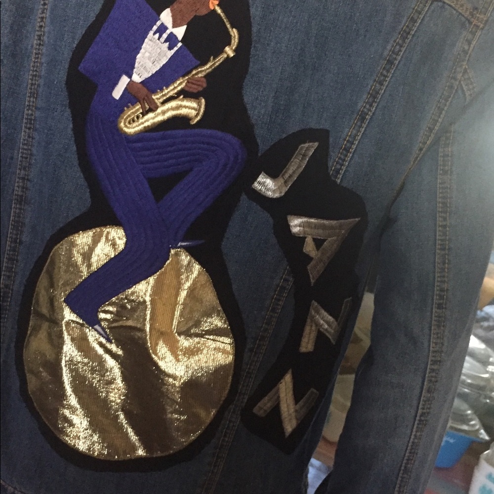 Upcycled Redesign Re Constructed Denim Jacket - Gem